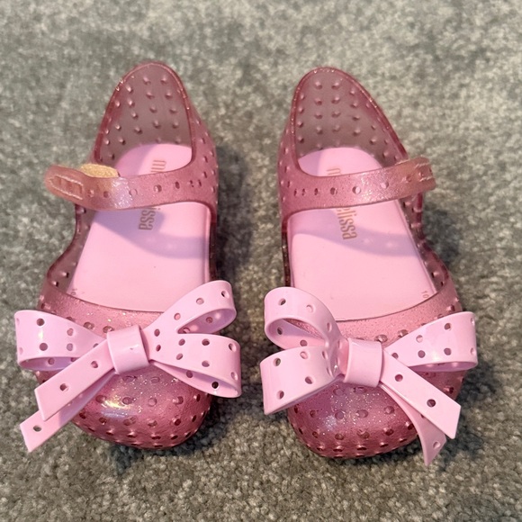 Mini Melissa | Shoes | Mini Melissa Pink Shoes With Bow | Poshmark